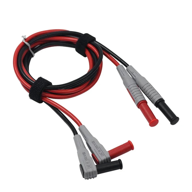 NEW 2Pcs Multimeter Test Cable Banana Plug 90 Degree to Straight Cables ...