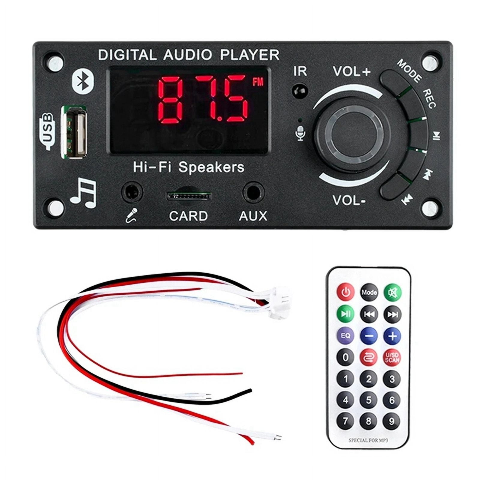 HOT 2x50W 100W Amplifier Bluetooth 5.0 MP3 Decoder Board DIY Car Player USB FM Recording ...