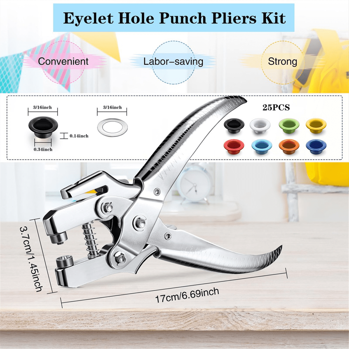 HOT! 3/16 Inch Grommet Tool Kit Eyelet Plier Set Hole Punch Pliers for ...