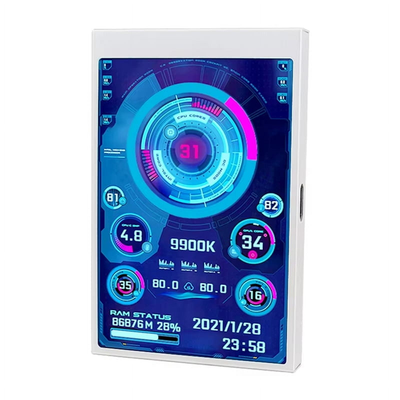 HOT! 3.5 Inch IPS Type C Secondary Screen for Computer CPU GPU RAM HDD Display 320x480 USB LCD ...