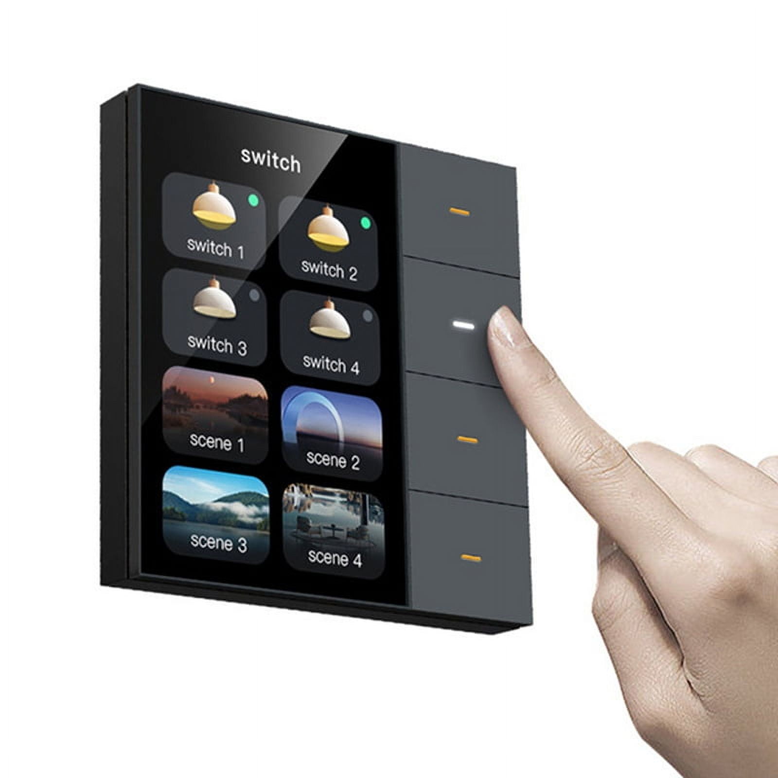 HOT 3.5 Inch Smart Wall Switch Touch Screen 4 Groups 8-Way Scene Radar ...