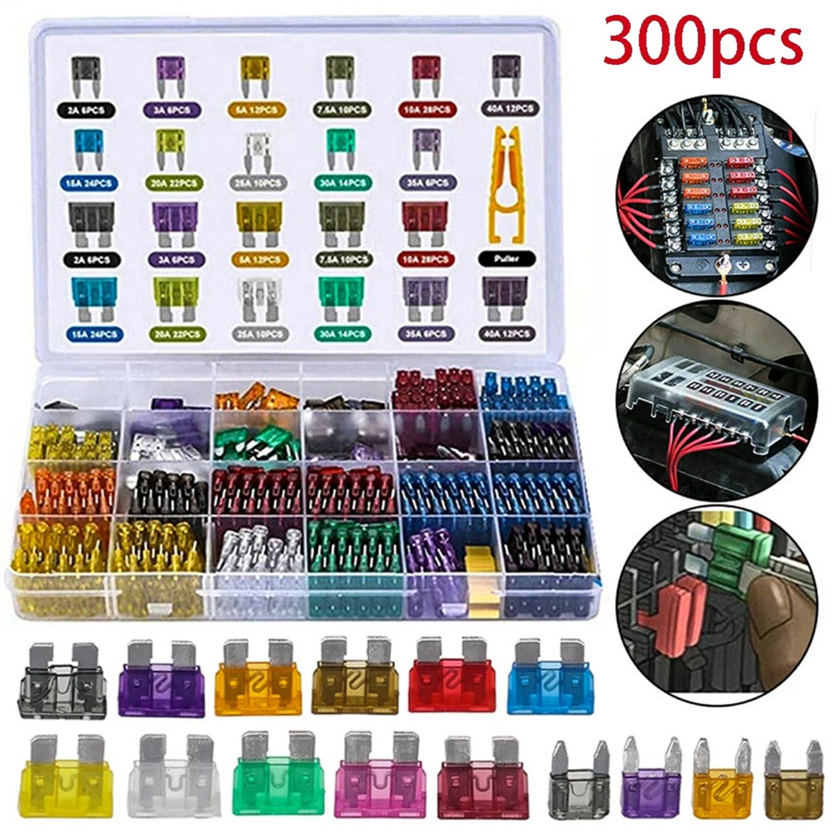 HOT! 300pcs Car Blade Fuse Assortment Kit Auto Truck Automotive Medium ...