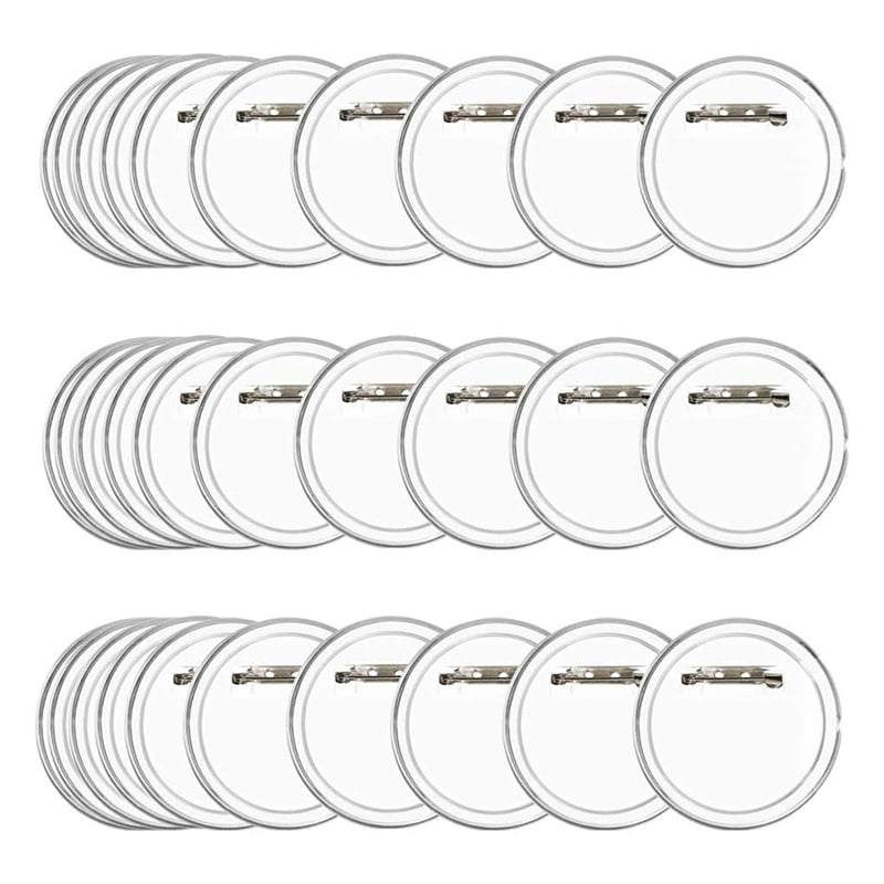 HOT! 30Pack 58mm Clear Button Pins Acrylic Design Badge Picture Buttons ...