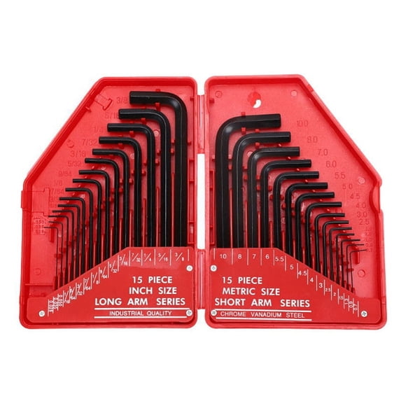 30Pcs Hexagonal Wrench Tool Set SAE & Metric Hex Wrenches L-Shaped ...