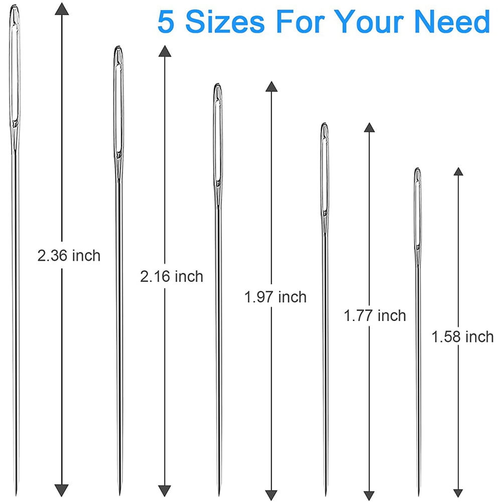 HOT! 30Pcs Large-Eye Stitching Thick Needles, 5 Sizes Stainless Steel ...
