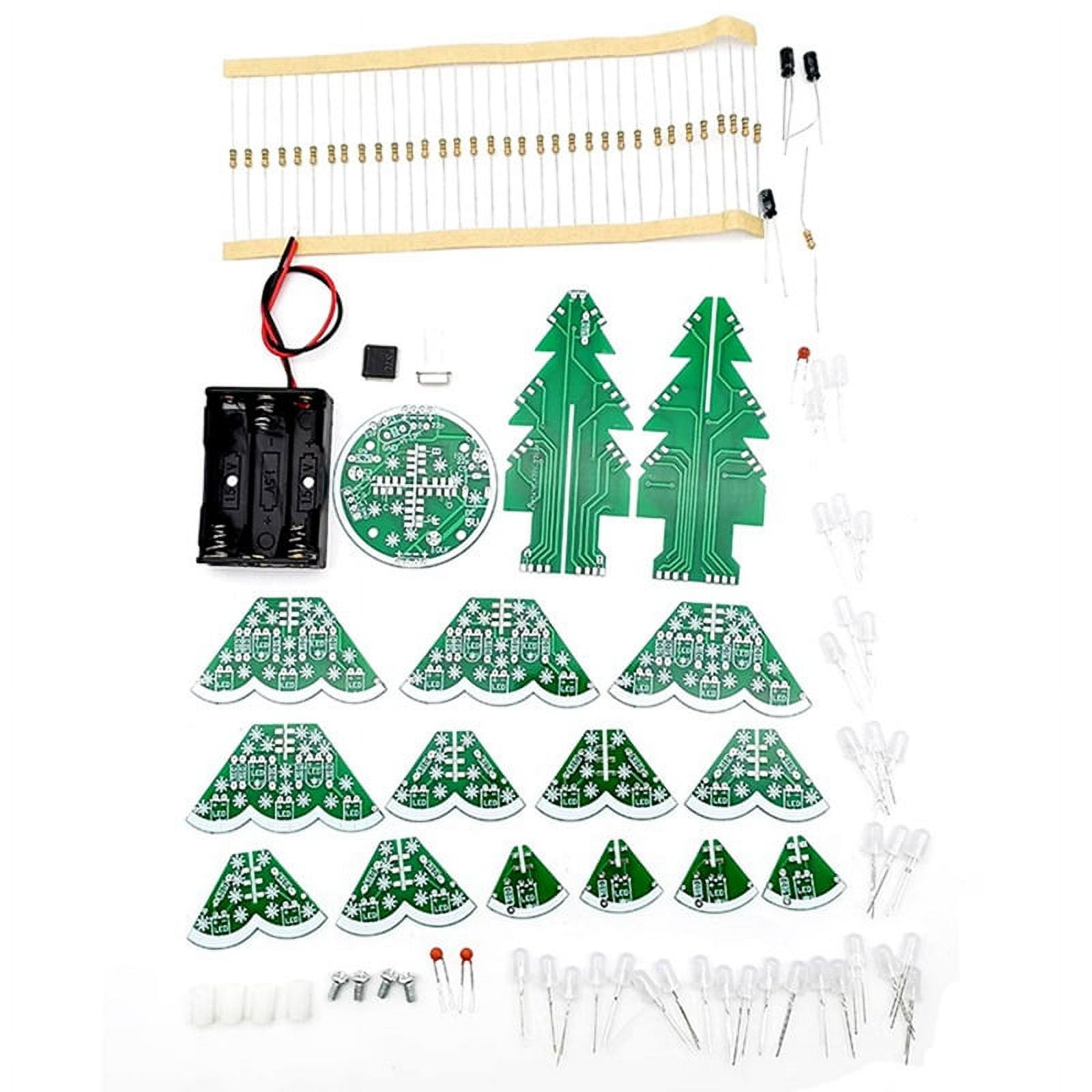 HOT 3D Stereo Christmas Tree LED DIY Kit Red/Green/Yellow Flash Circuit ...