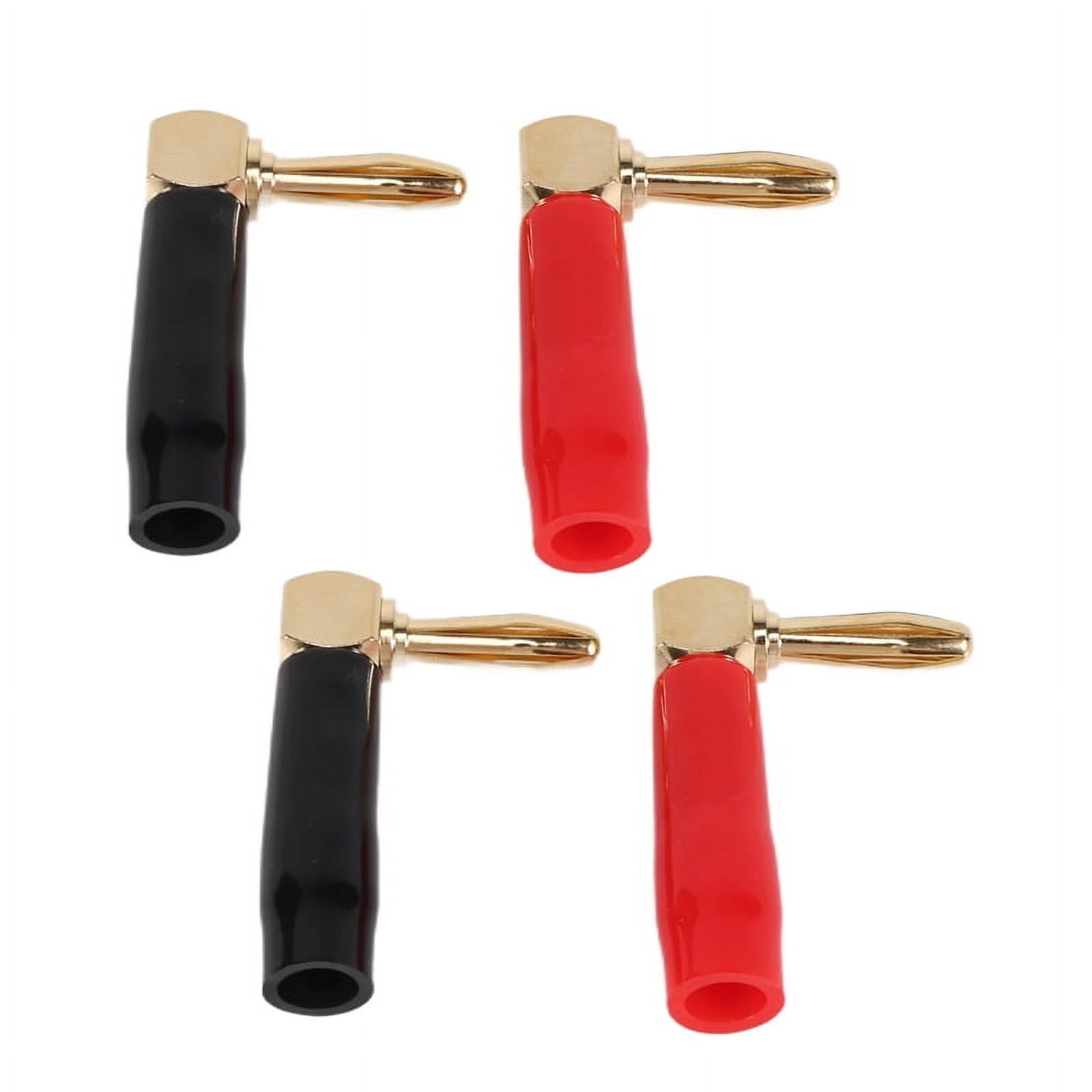 HOT [4 Pack] Hi-end Copper Right Angle/90 Degree Screw Type Banana Plug ...