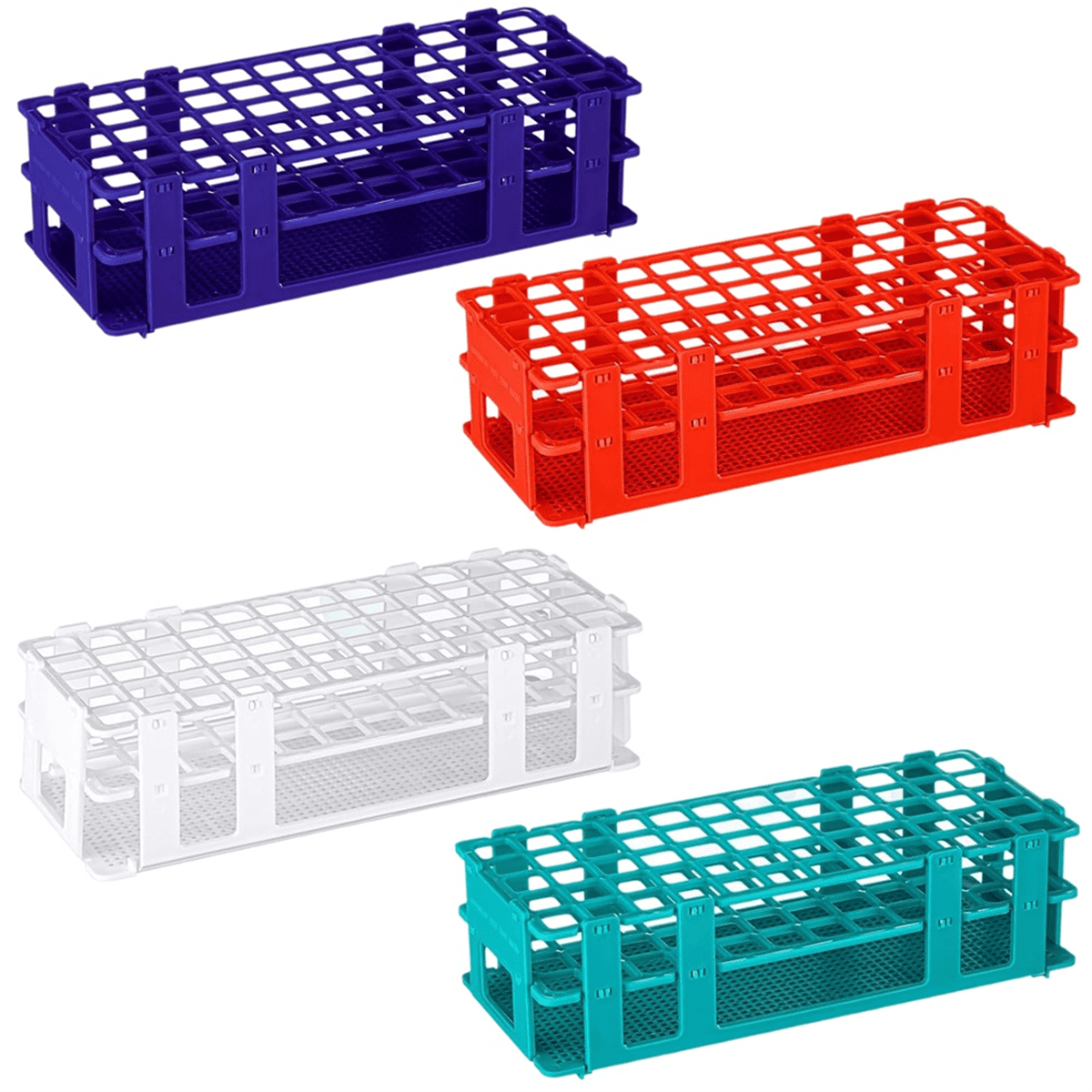 HOT 4 Pcs Plastic Test Tube Rack Holder Detachable for 16mm Tubes 60 ...