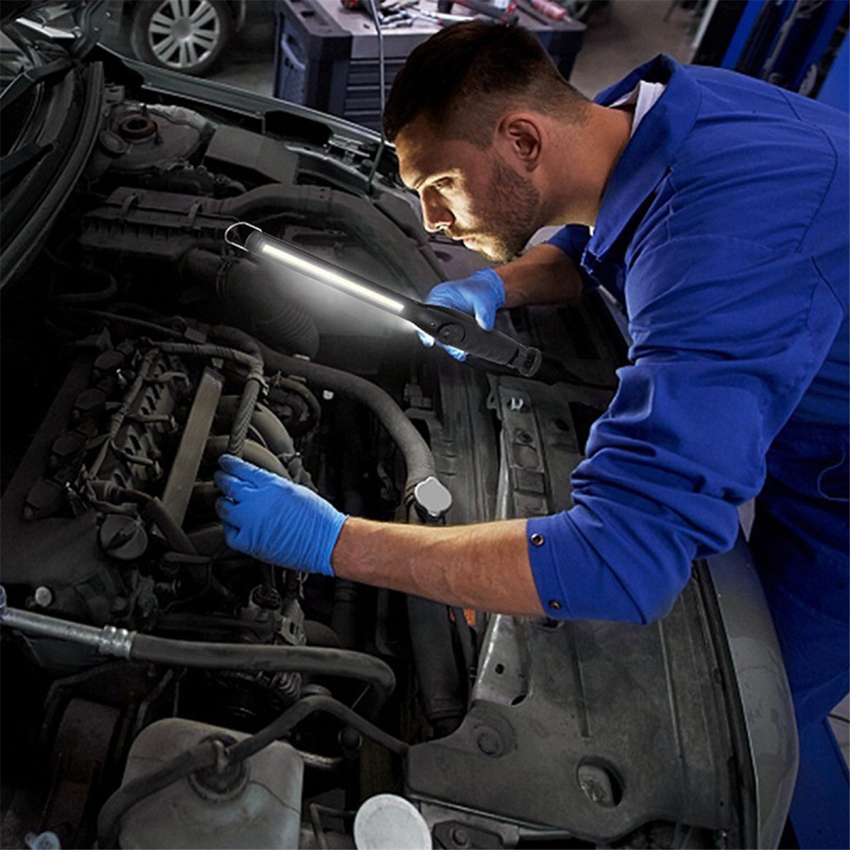 HOT 4PCS COB Portable LED Work Lights Cordless Magnetic Lamp Inspection ...