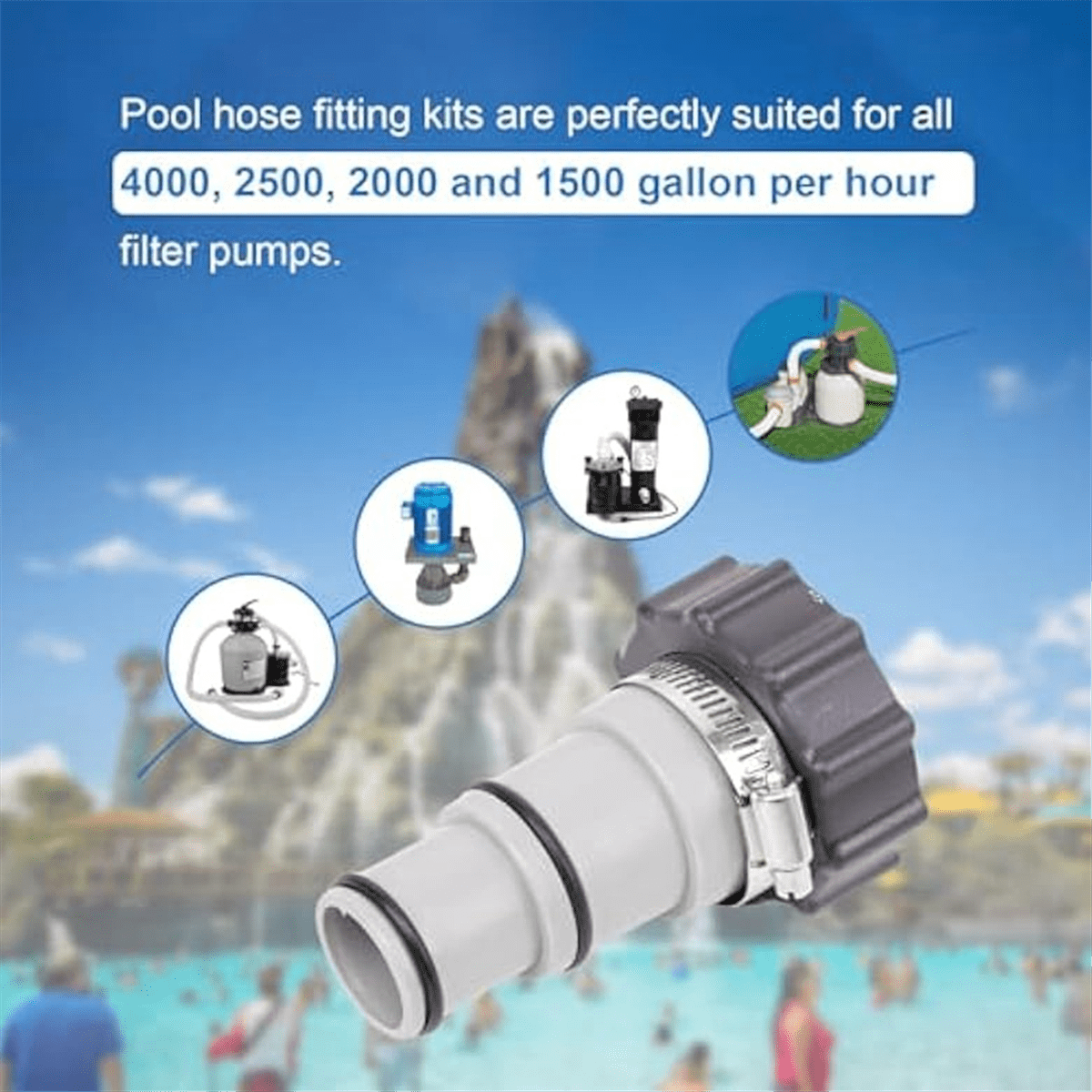 HOT! 4Pack Pool Hose Adapter,Type A Connector for 1.5/1.25 Inch Vacuum ...