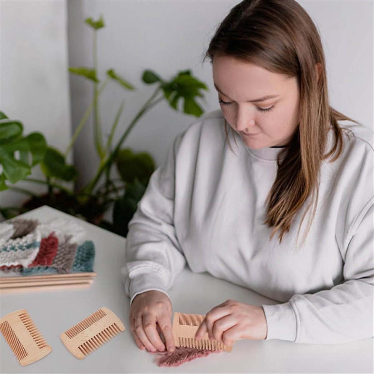 HOT! 4Pcs Macrame Fringe Comb Brush for Tassels Cord Weaving Cotton ...