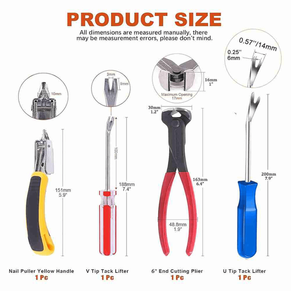 HOT! 4Pcs Upholstery and Repair Staple Remover Puller Nail Tool Set,for ...