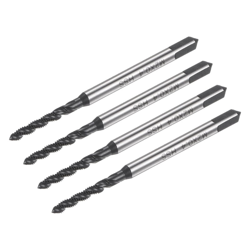 HOT 4pcs Spiral Flute Thread Taps, M2 X 0.4 Nitride Coated Metric Screw ...