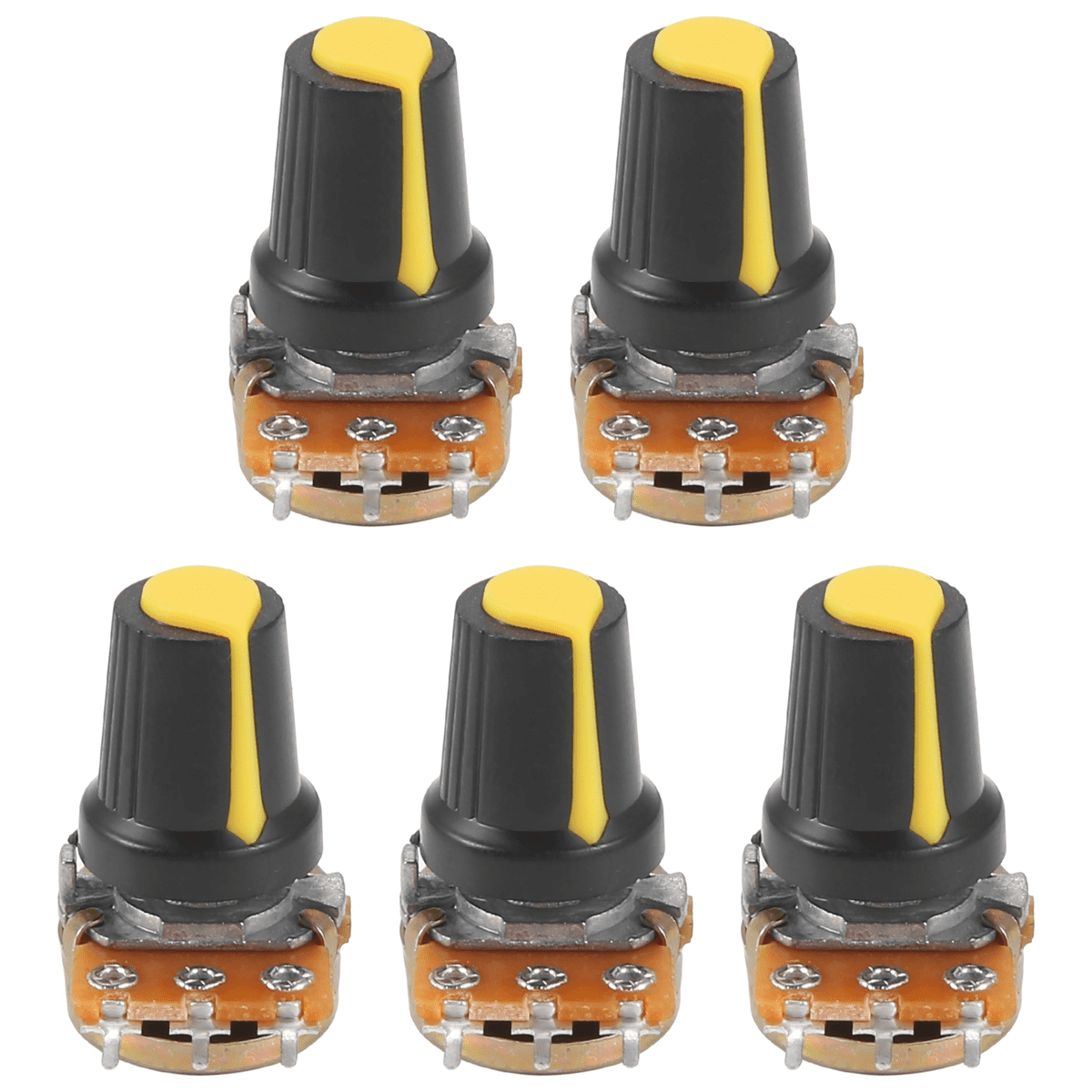 HOT! 5 Piece 100K Ohm 3 Terminals Linear Taper Rotary Audio B Type ...