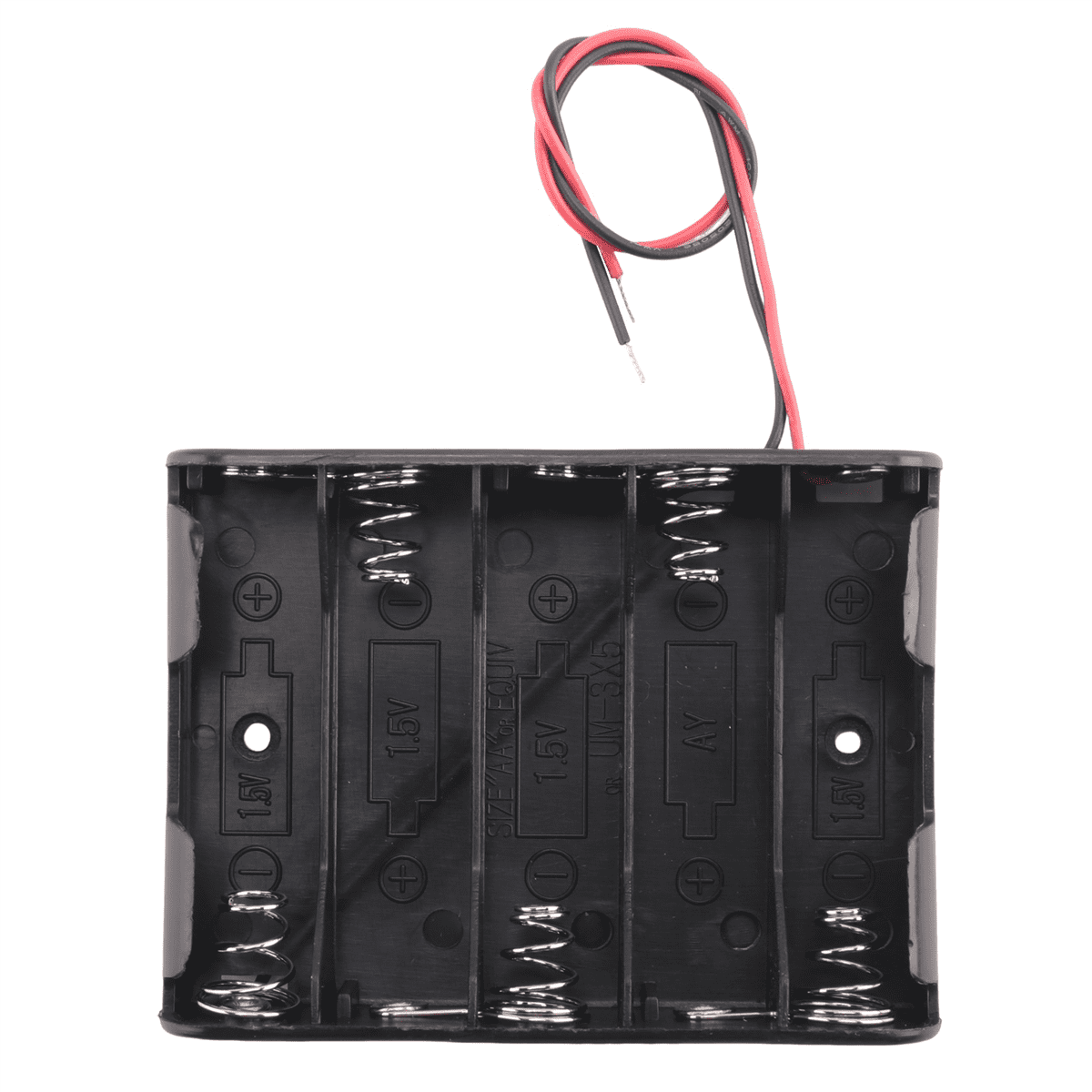 HOT 5 x 1.5V AA Battery Slot Holder Case Box Wire Black - Walmart.com