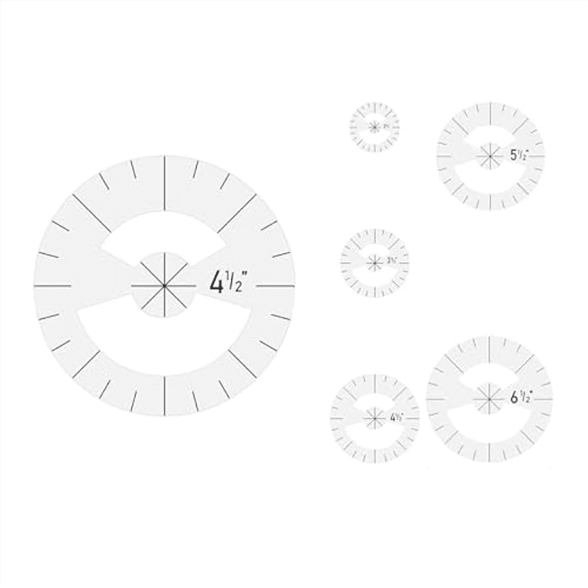 HOT! 5Pcs Circle Ruler Quilting Template Set Templates for Rulers ...