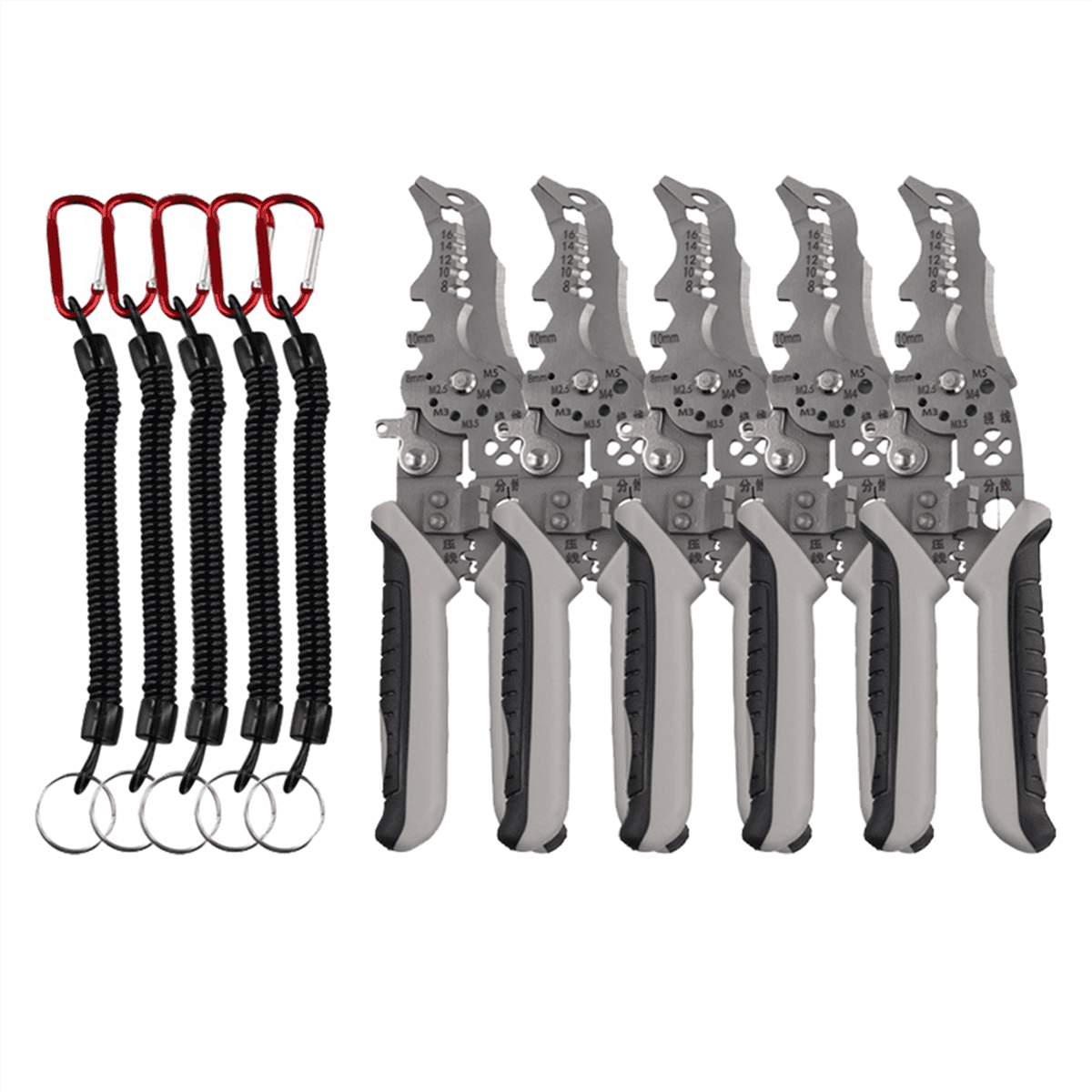 HOT 5Pcs Multifunctional Elbow Wire Stripping Pliers with Spring ...