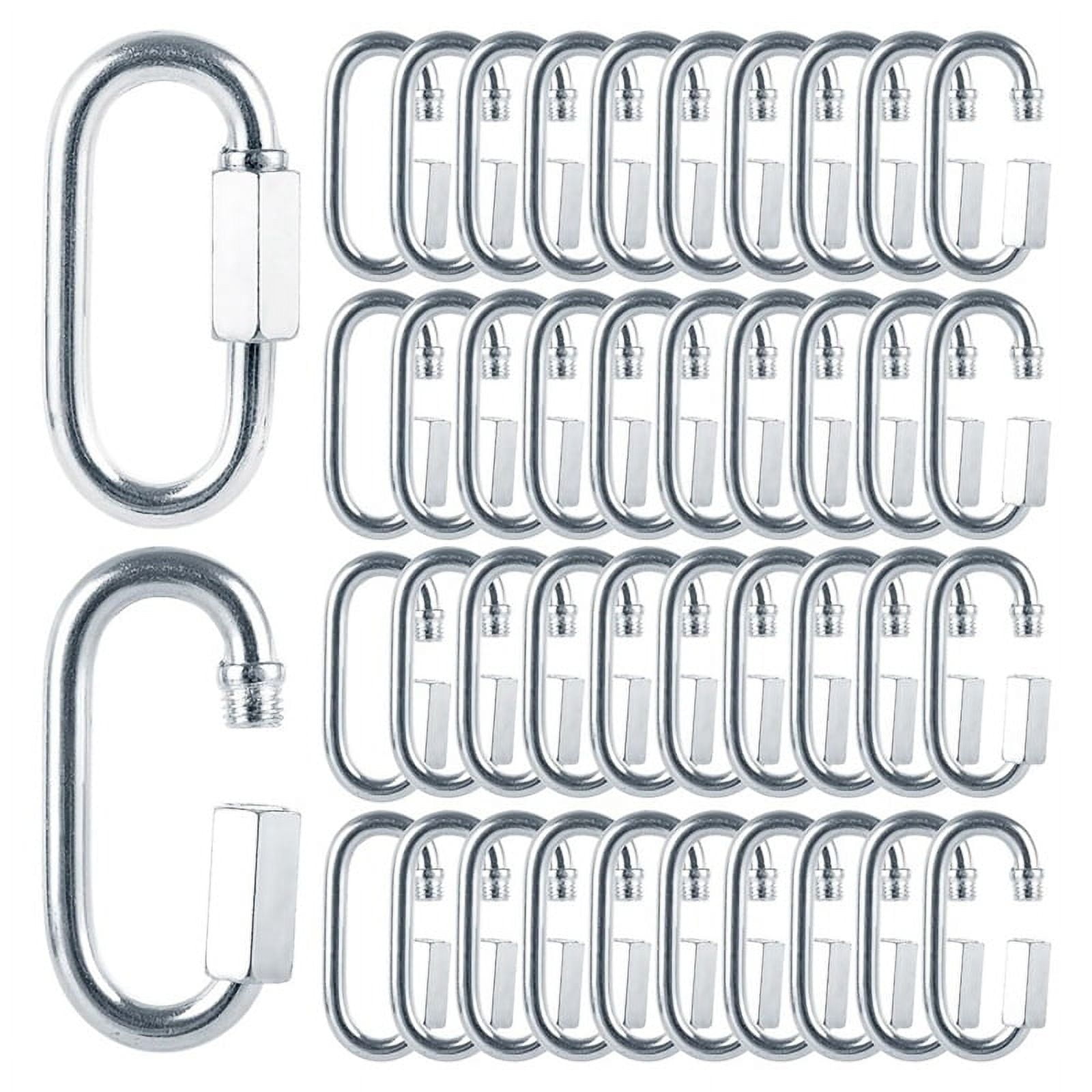 HOT 60Pcs Carabiner M6 Quick Link 6mm Chain Link, Galvanized Iron ...
