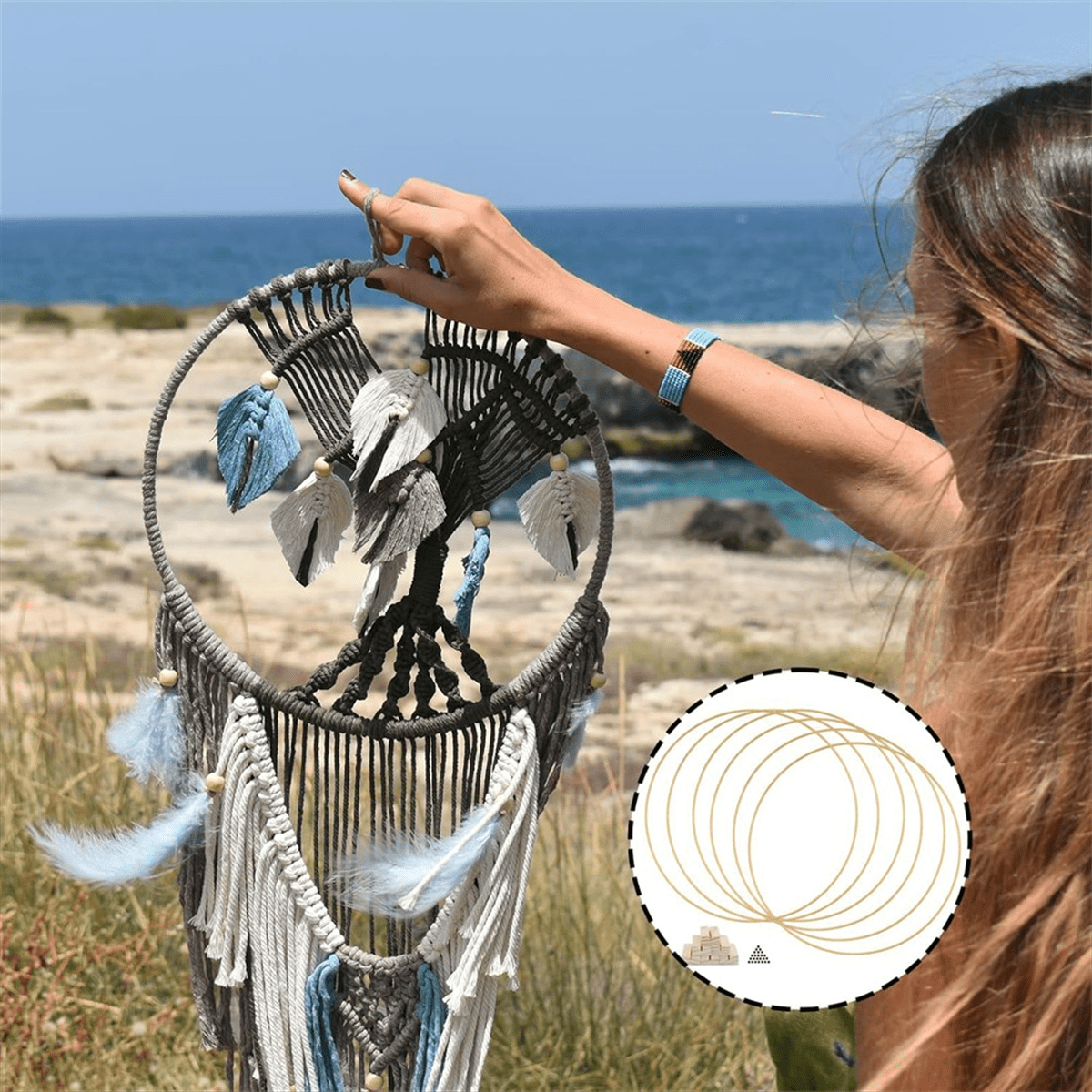 HOT! 6Pcs 12Inch Metal Rings for Crafts Centerpiece with Stand,Metal ...