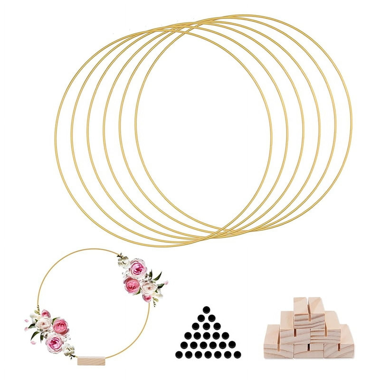 HOT 6Pcs 12Inch Metal Rings for Crafts Centerpiece with Stand,Metal ...