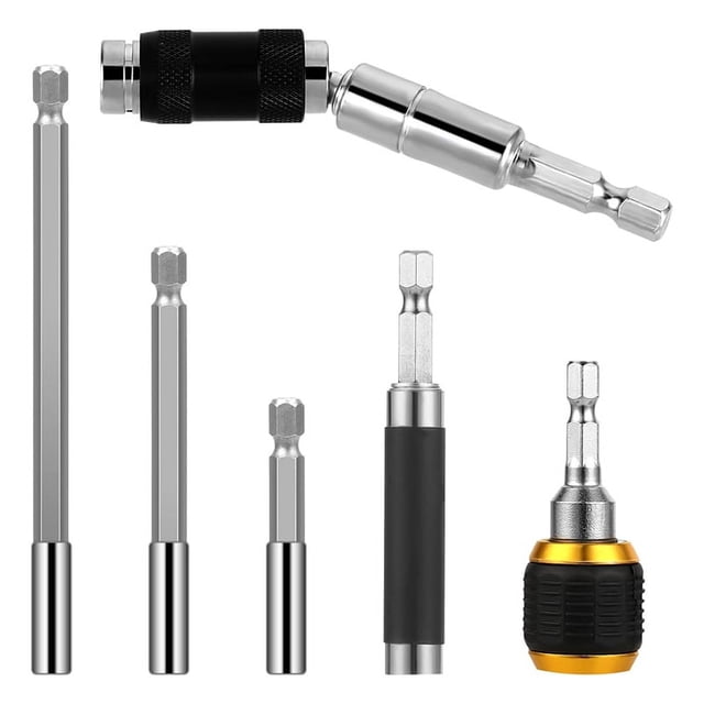 HOT 6Pcs Drill Bit Extension Magnetic Swiveling Tip Holder Bar Set 1 ...
