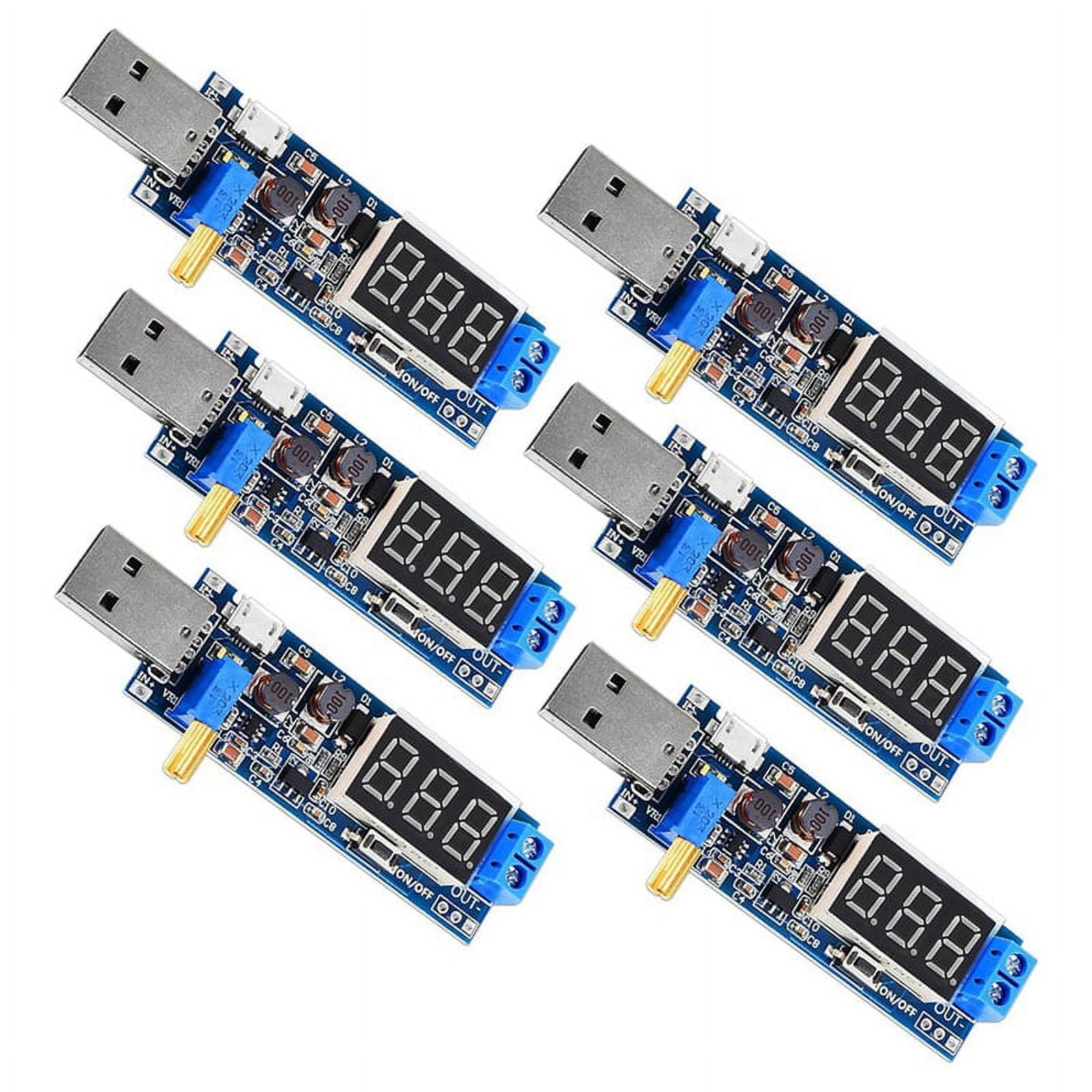 HOT! 6Pcs USB Buck Boost Converter 3.5V-12V to 1.2V-24V DC-DC Step Up Power Supply Module ...