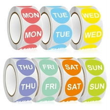 HILABEE Day of The Week Labels Date Labels 2cm Food Labeling Food ...
