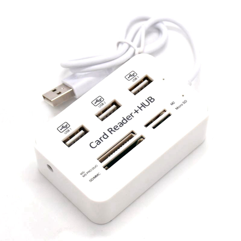 HOT! 7 in 1 Portable Multi Function 3 Port USB HUB 2.0 Splitter Combo ...