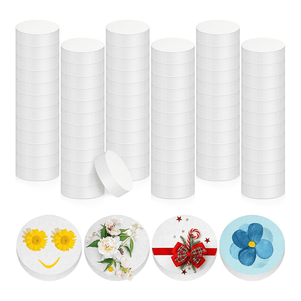 HOT 72Pcs 3 Inch Foam Circles 1 Thick Round Polystyrene Discs White ...