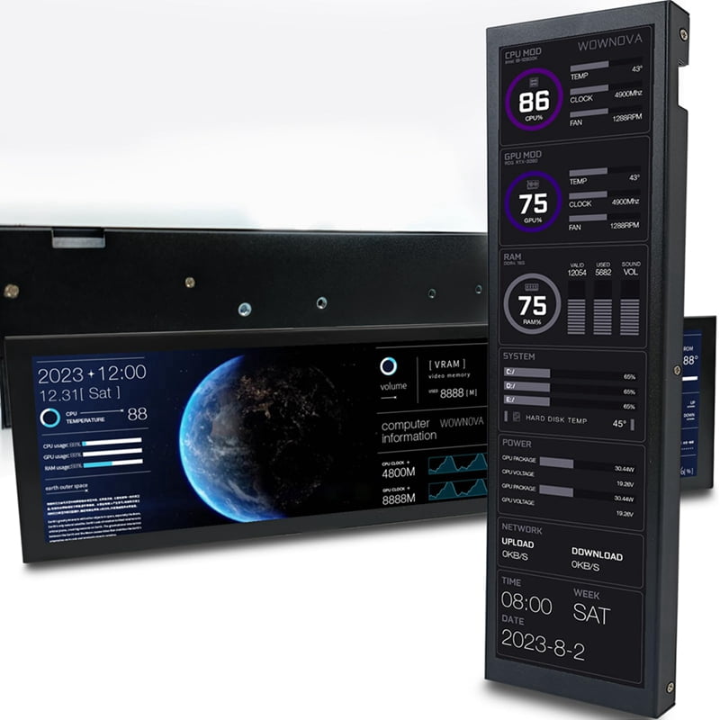 HOT 8.8inch Computer Temp Monitor (Dynamic Theme Supported), IPS Type C ...