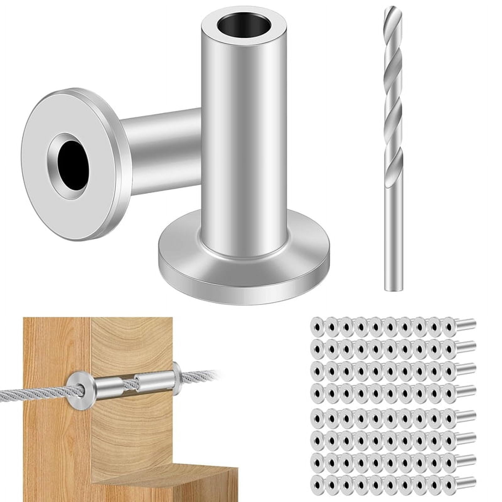 HOT 80PCS Stainless Steel Protector Sleeves for 1/8in Wire Rope Cable ...