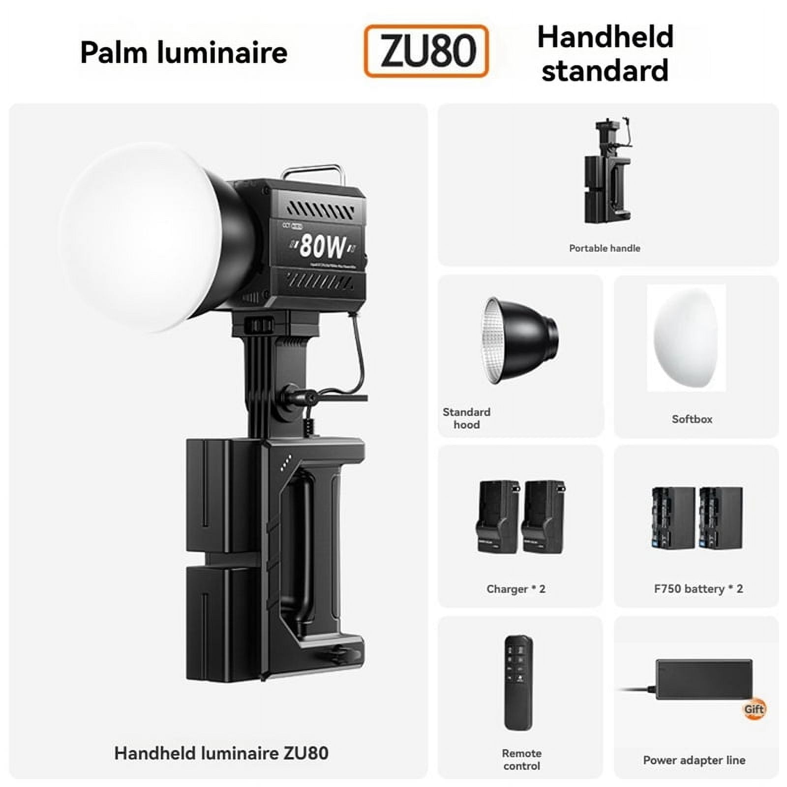 HOT 80W COB Camera Light Handheld Kit 2500-6500K Video Dimmable ...