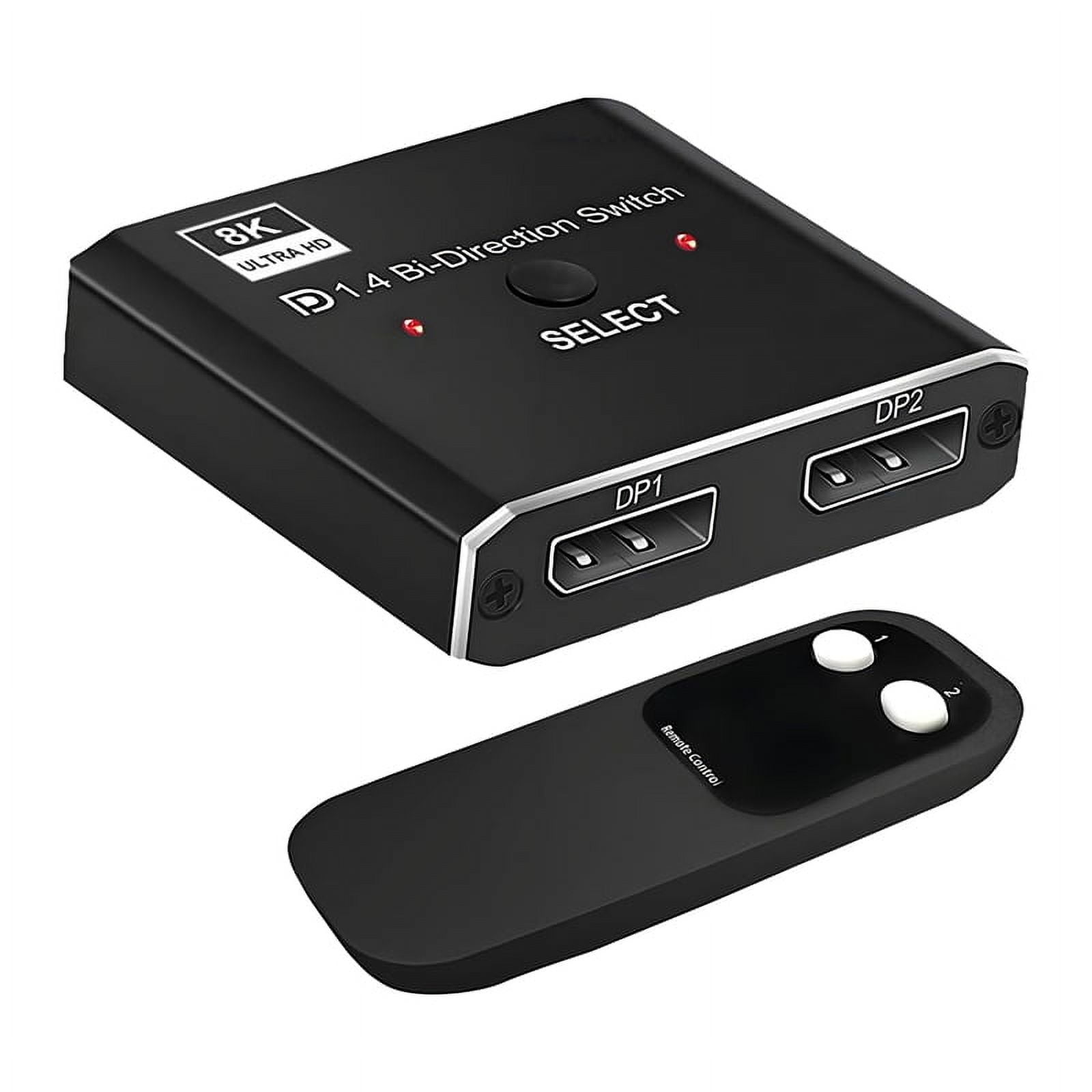 HOT 8K DisplayPort Switch 2 in 1 Out/ Out Display Port DP Supports ...