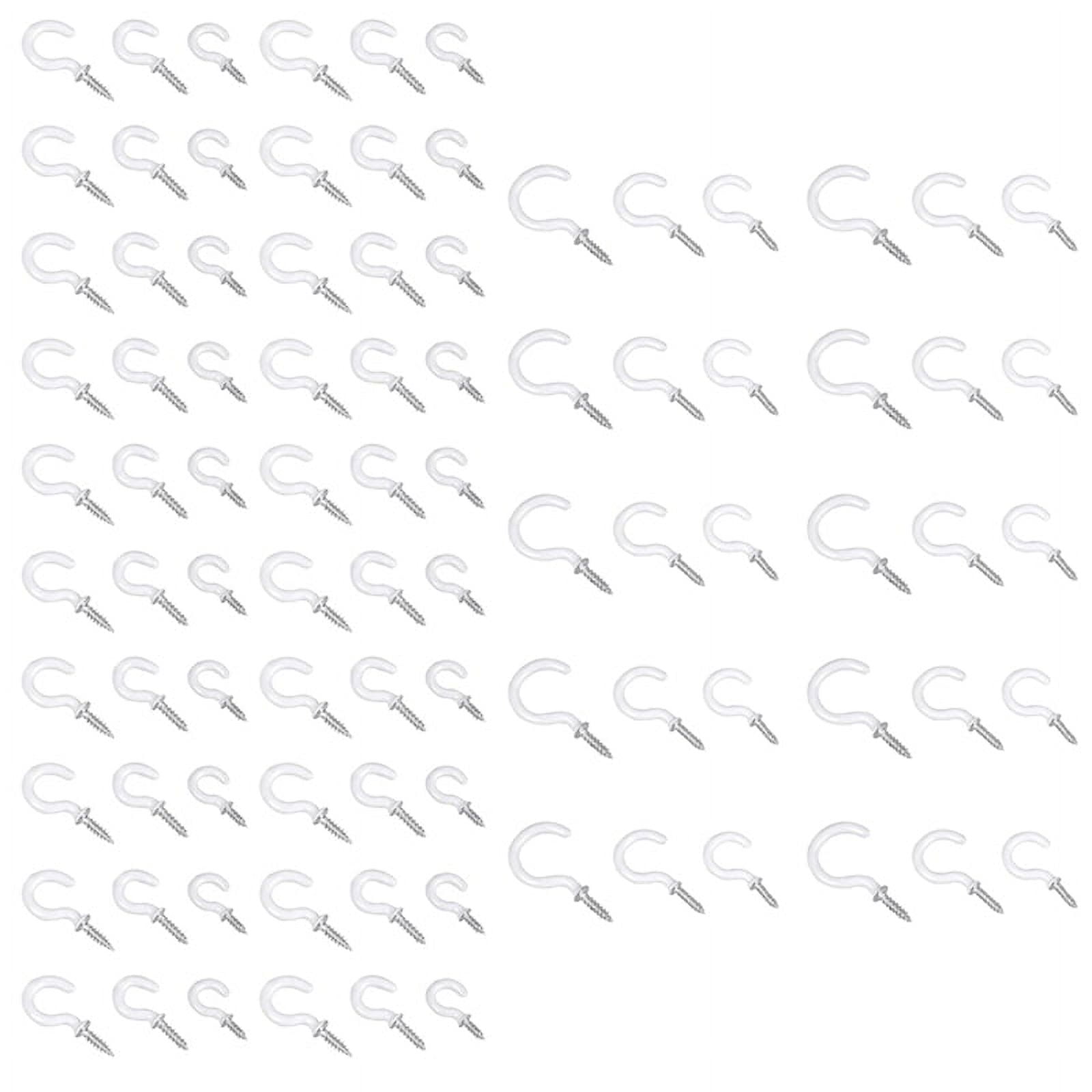 90 Pieces White Ceiling Hook Kit with Open Circle Screws and Eyelet for ...
