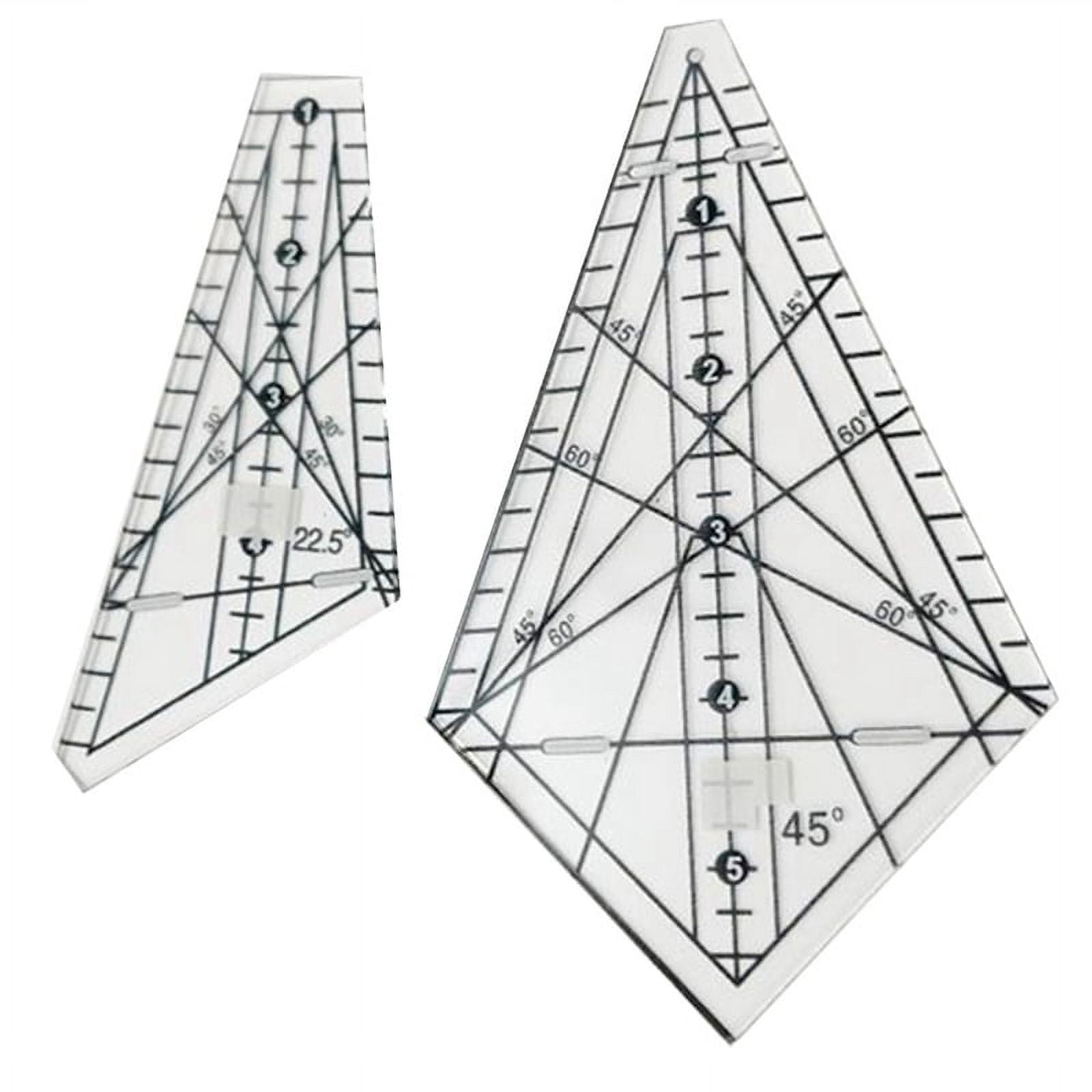 HOT Acrylic Sewing Patchwork Ruler Squedge 22.5°/45° Template Quilting ...