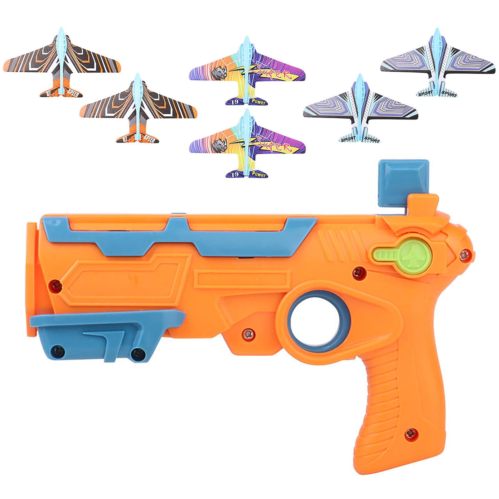 HOT！Airplane Launcher Bubble Catapult With 6 Small Plane Toy Funny ...