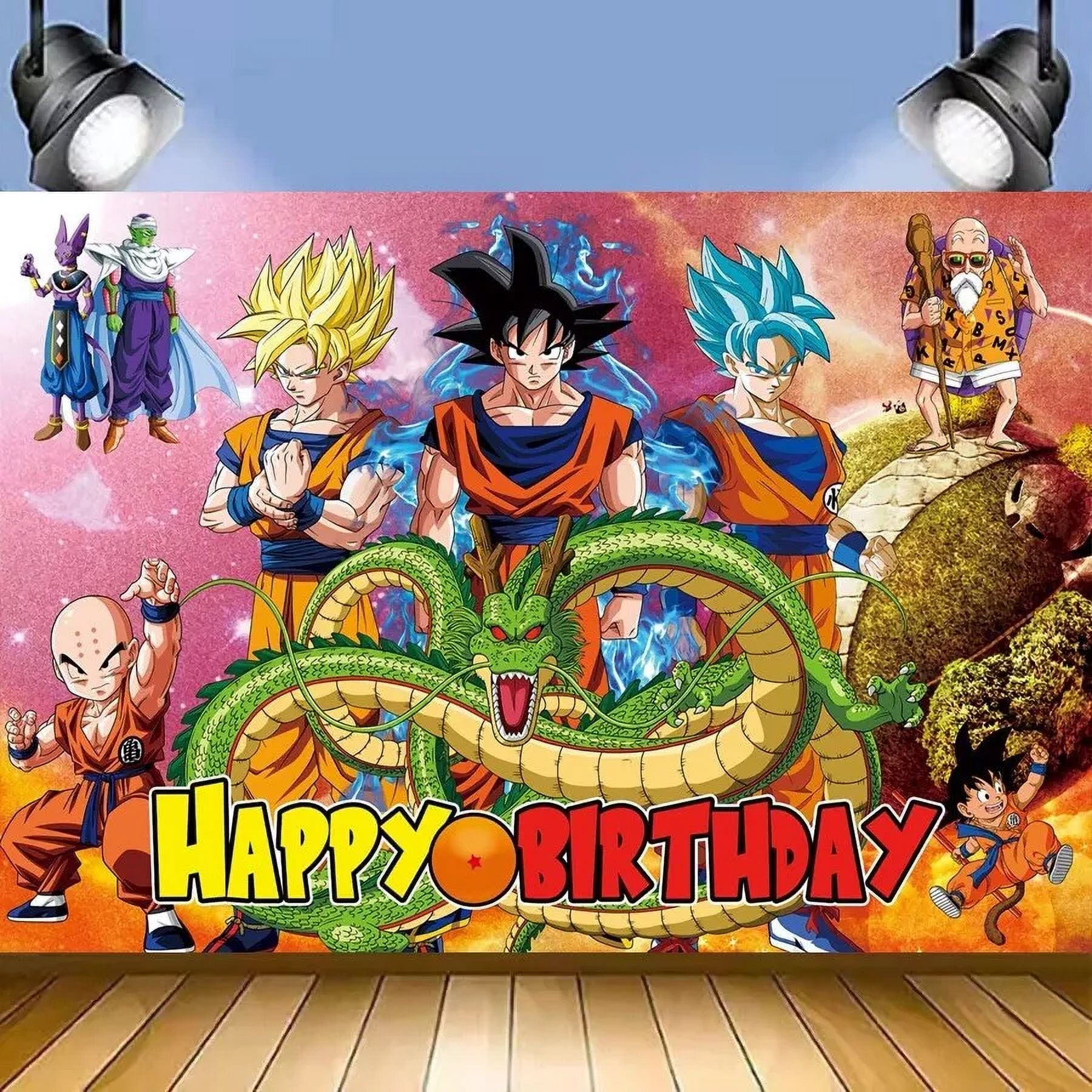 HOT🔥Anime Dragon Ball Z Theme Party Decoration, 5x3.5ft Happy Birthday ...