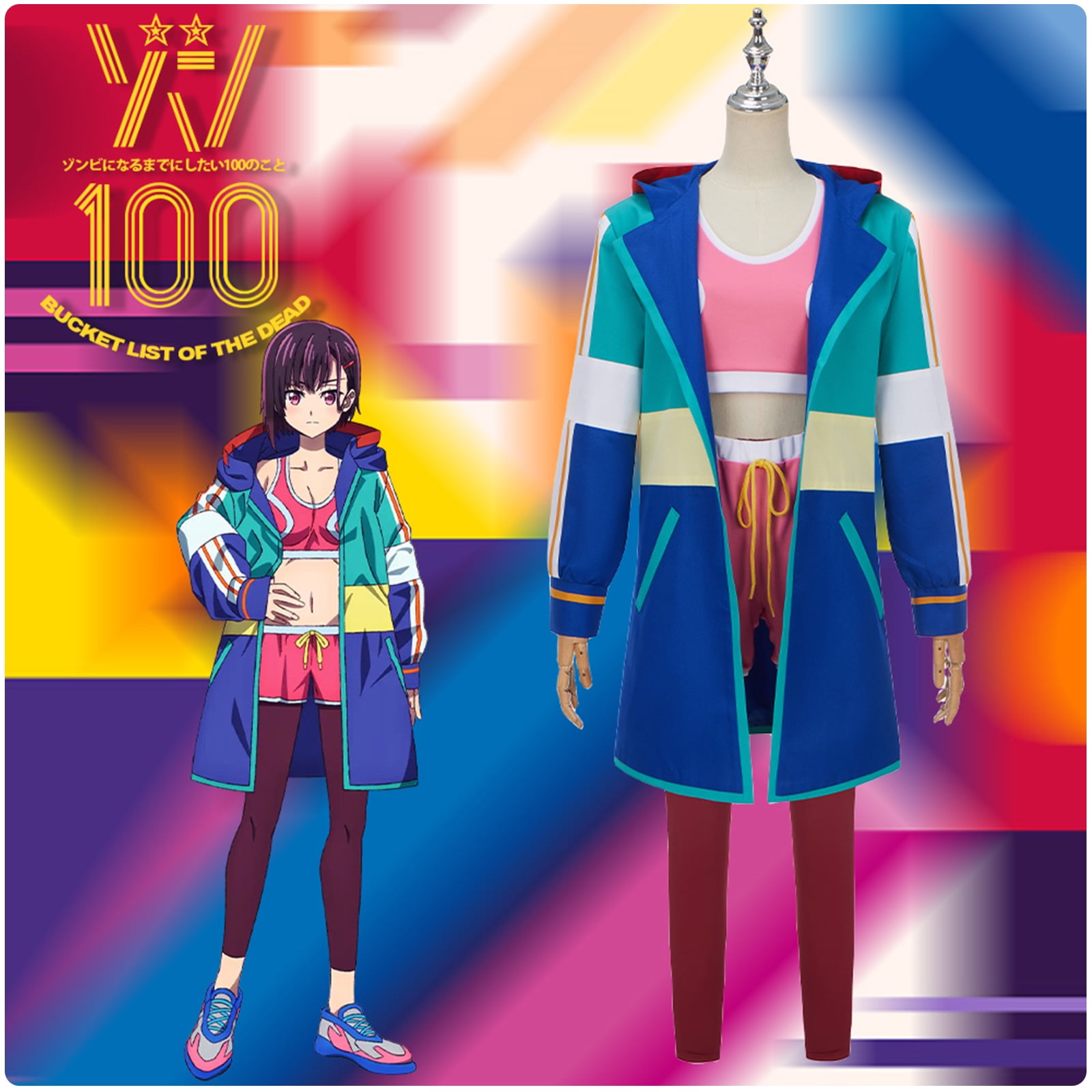 HOT Anime Zom 100 Shizuka Mikazuki Akira Tendo Cosplay Costume Jacket ...