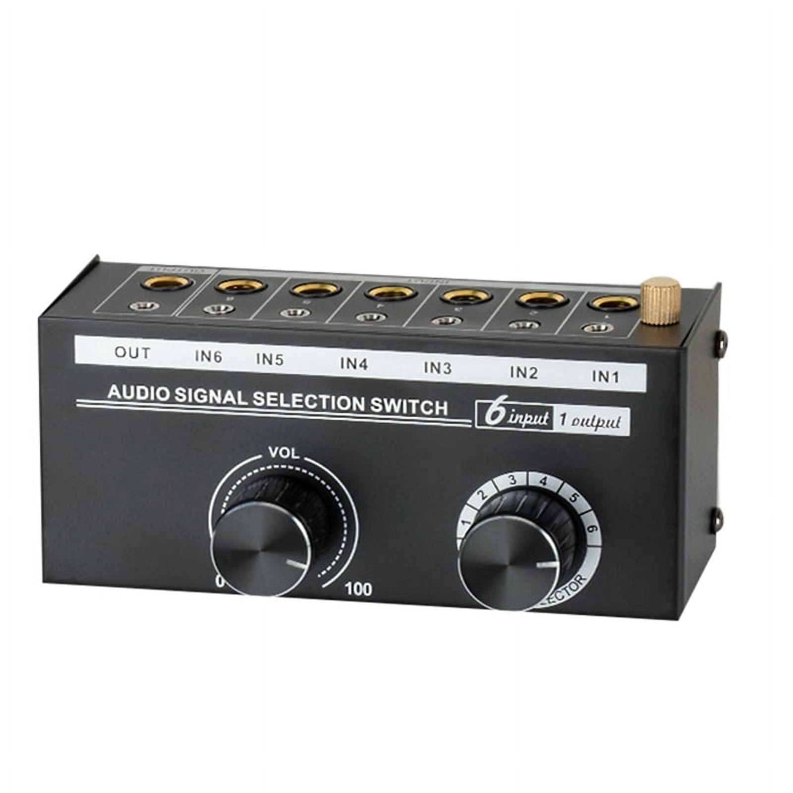 HOT! Audio Switcher Selector 6 In 1 Out Signal Selection Switch Sound Channel Stereo with Volume ...