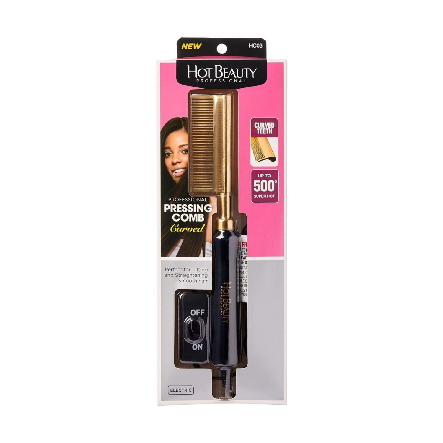 Hot Beauty Professional Electrical Straightening Comb Curved Teeth HC03 ...