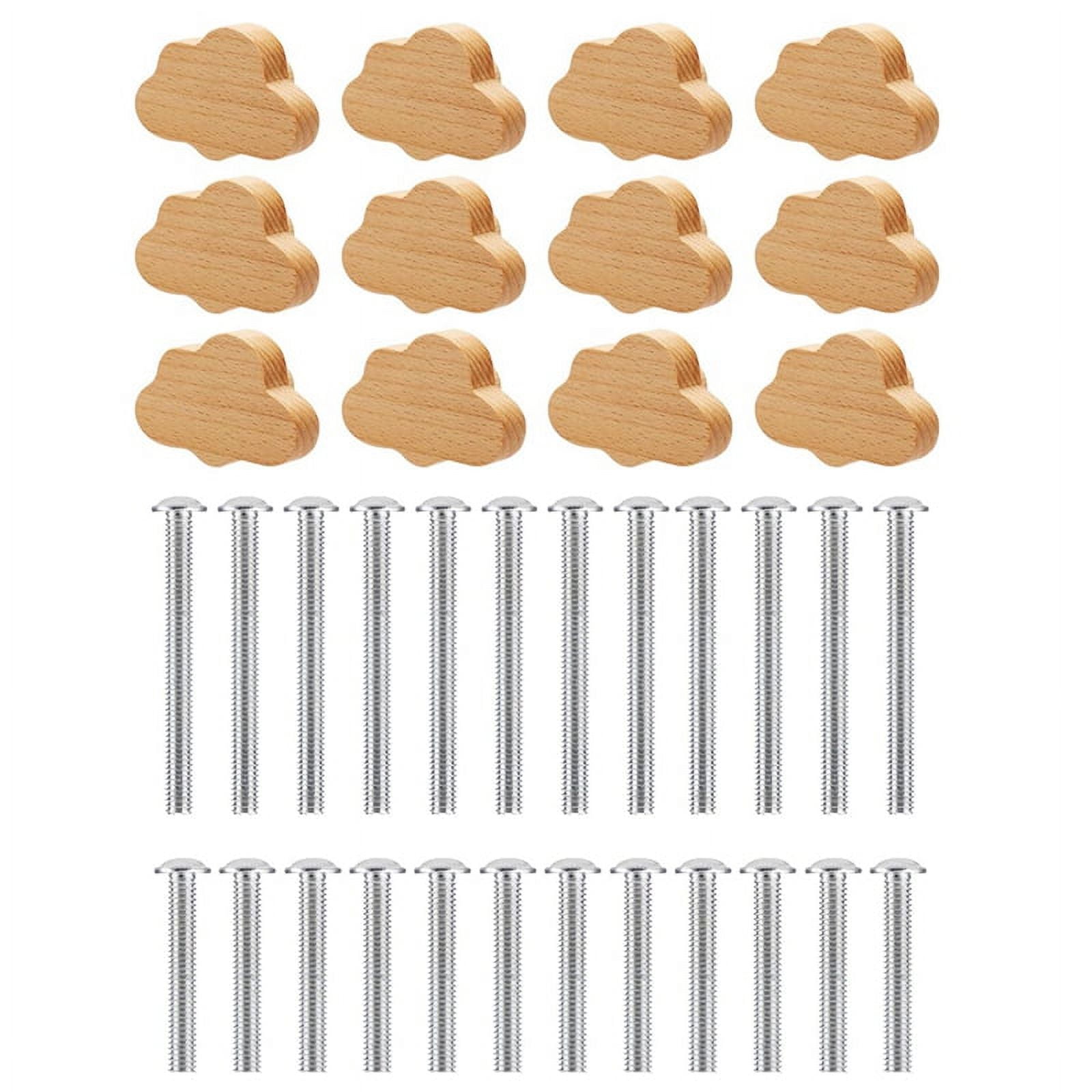 HOT Boho Dresser Knobs- 12 Pack Beech Wood Drawer Knobs Cloud-Shaped ...