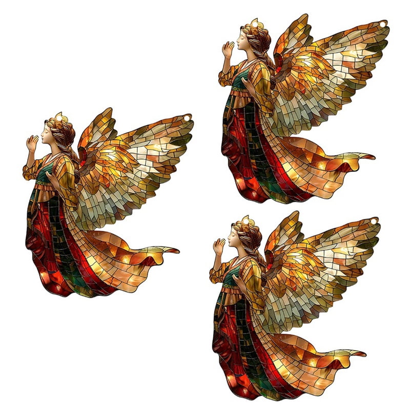 HOT! Christmas Angel Sun Catcher Acrylic Window Decoration Balcony ...