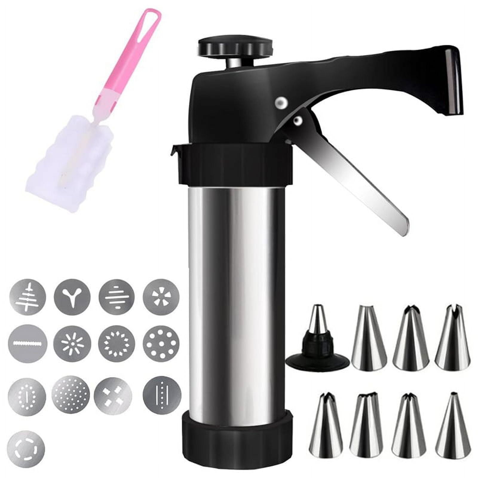 HOT Cookie Press, Stainless Steel Set with 8 Frosting Tips and 13 ...