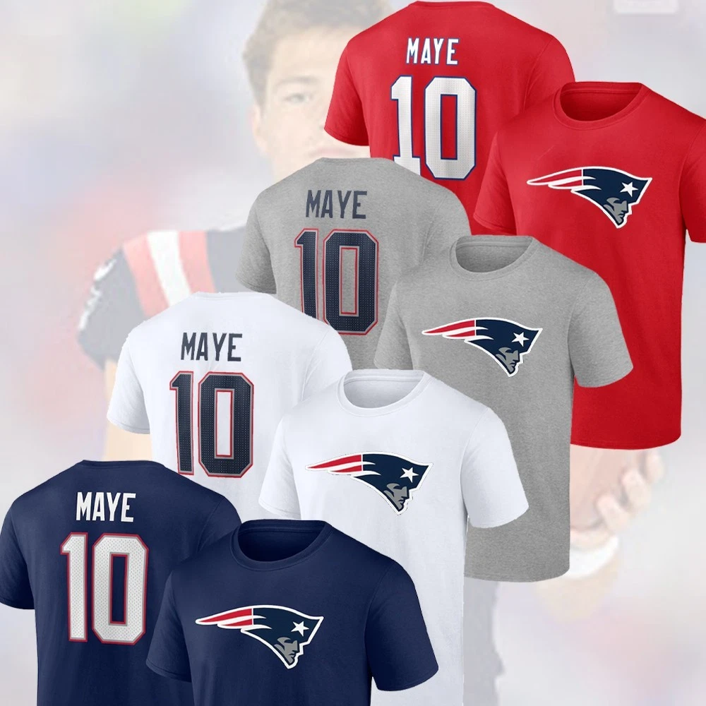 HOT DEAL! Drake Maye #10 New England Team Player Name & Number Logo For ...