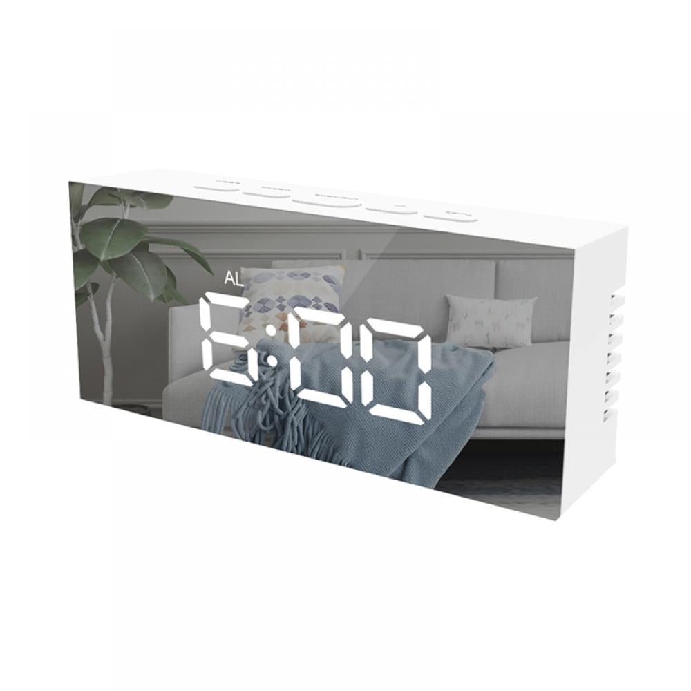 Digital Clock Large Display,LED Electric Alarm Clocks Mirror Surface ...