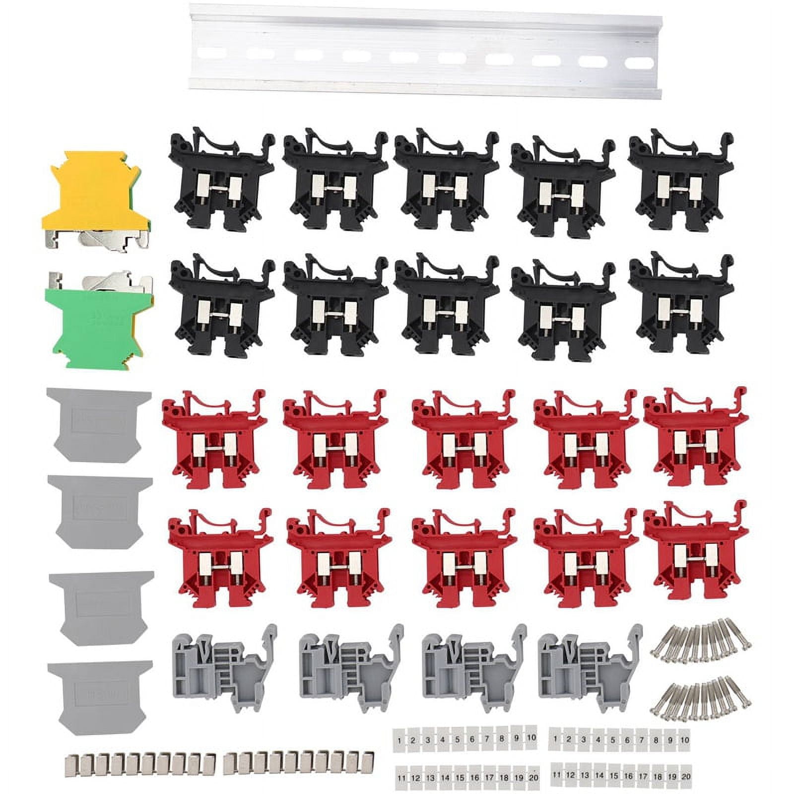 HOT DIN Rail Terminal Blocks Kit Terminal+Ground Blocks+Aluminum Rail ...