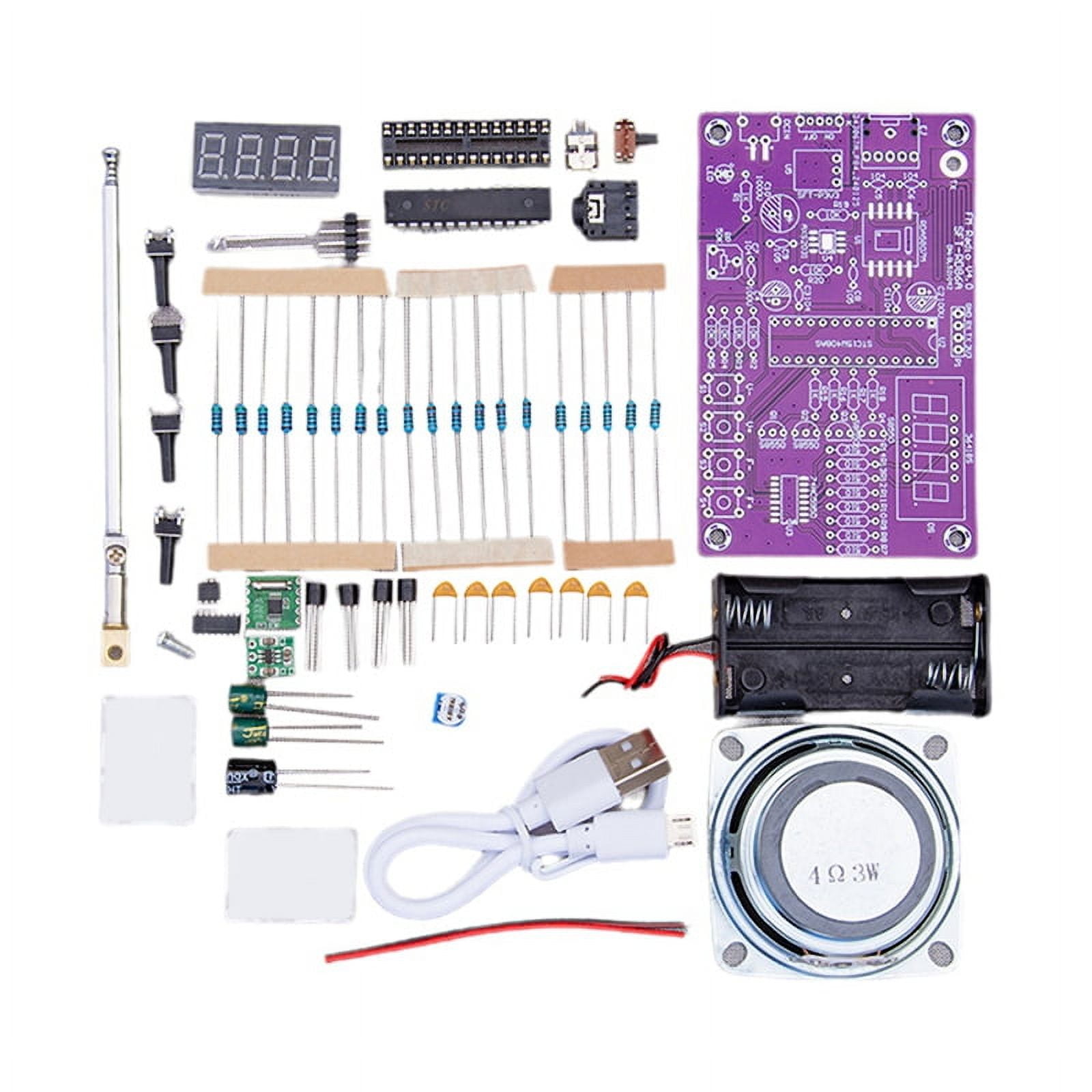 HOT! DIY FM Radio Electronic Kit Adjustable Frequency 87.5-108MHz with Sspeaker Digital Display ...