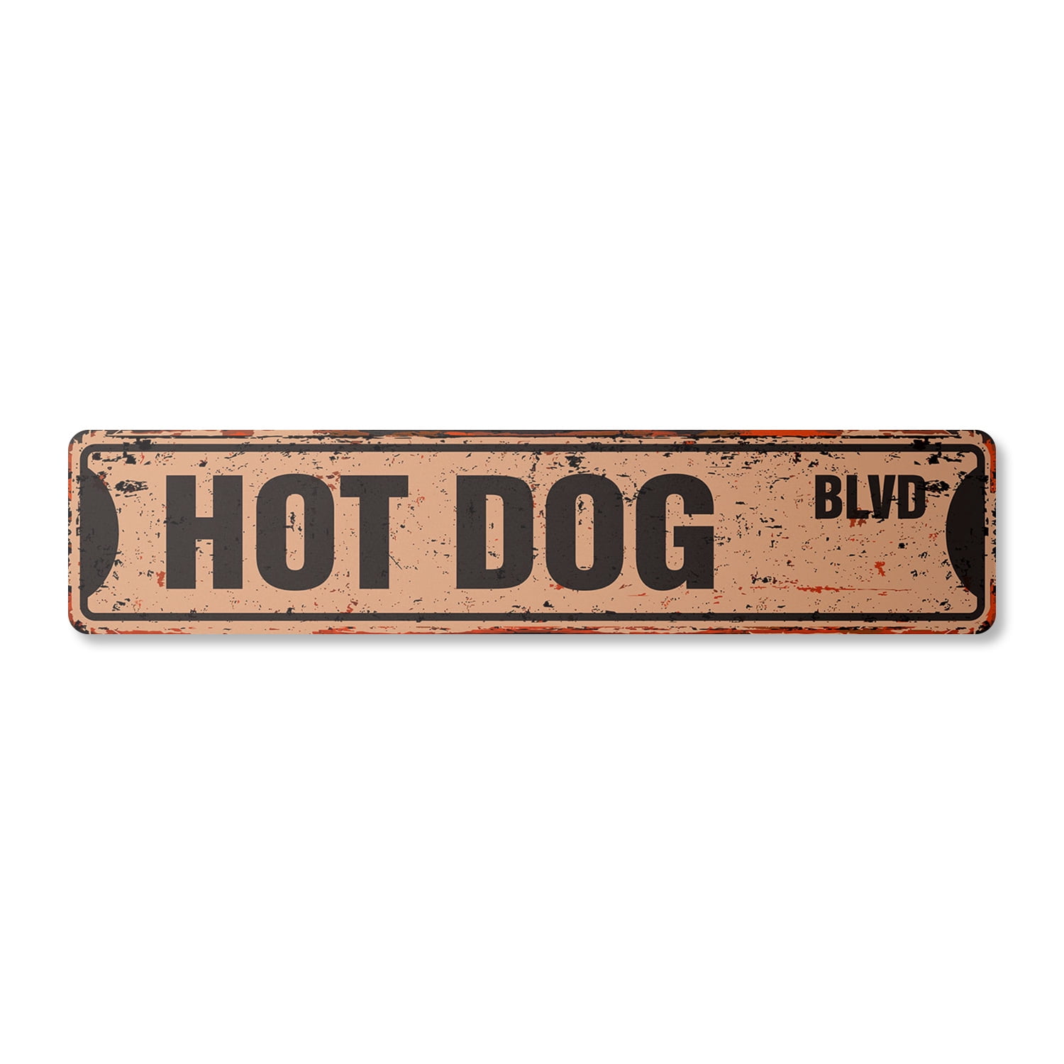 HOT DOG Vintage Plastic Street Sign stand lover restaurant vendor frank ...