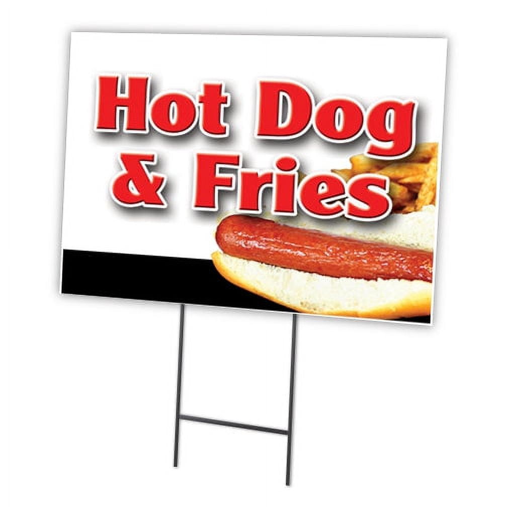 HOT DOGS & FRIES COMBO 18"x24" Yard Sign & Stake hot dog | Advertise ...