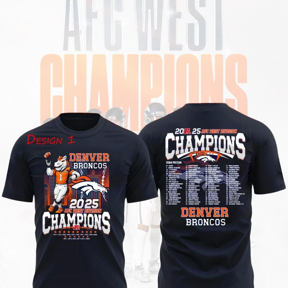 HOT - Denver 2025 Broncos AFC West Division Champions Both Side For ...